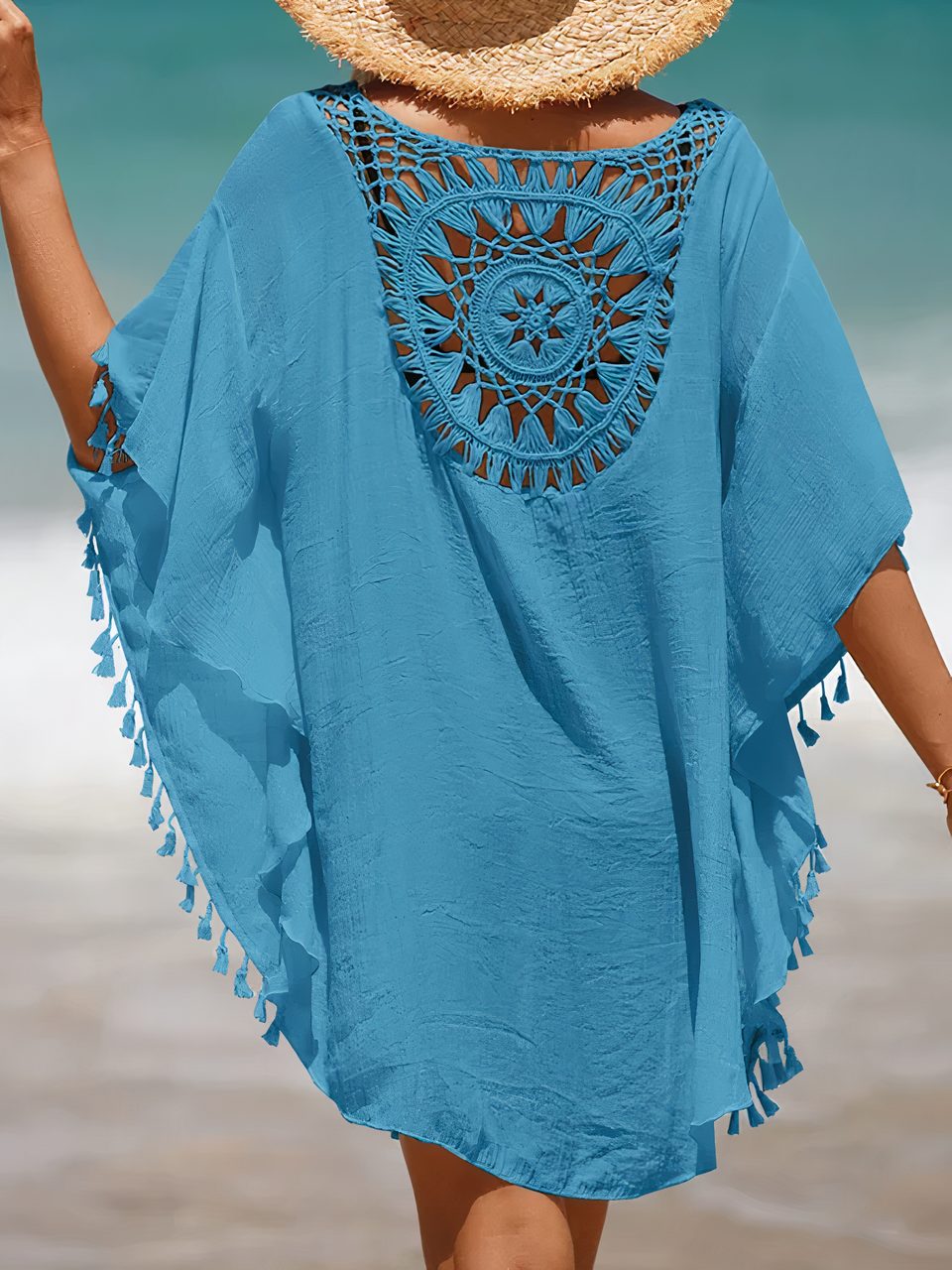 Robe de plage empiècement macramé • Robe chic